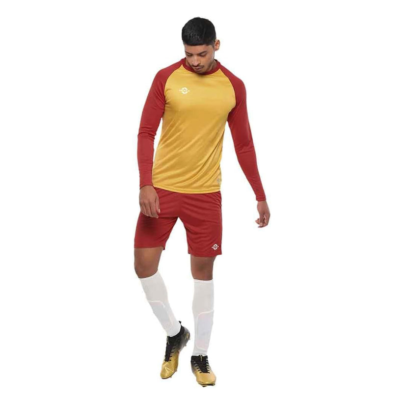 Nivia Destroyer Football Jersey Set for Men Full Sleeve (Large, Yellow ...